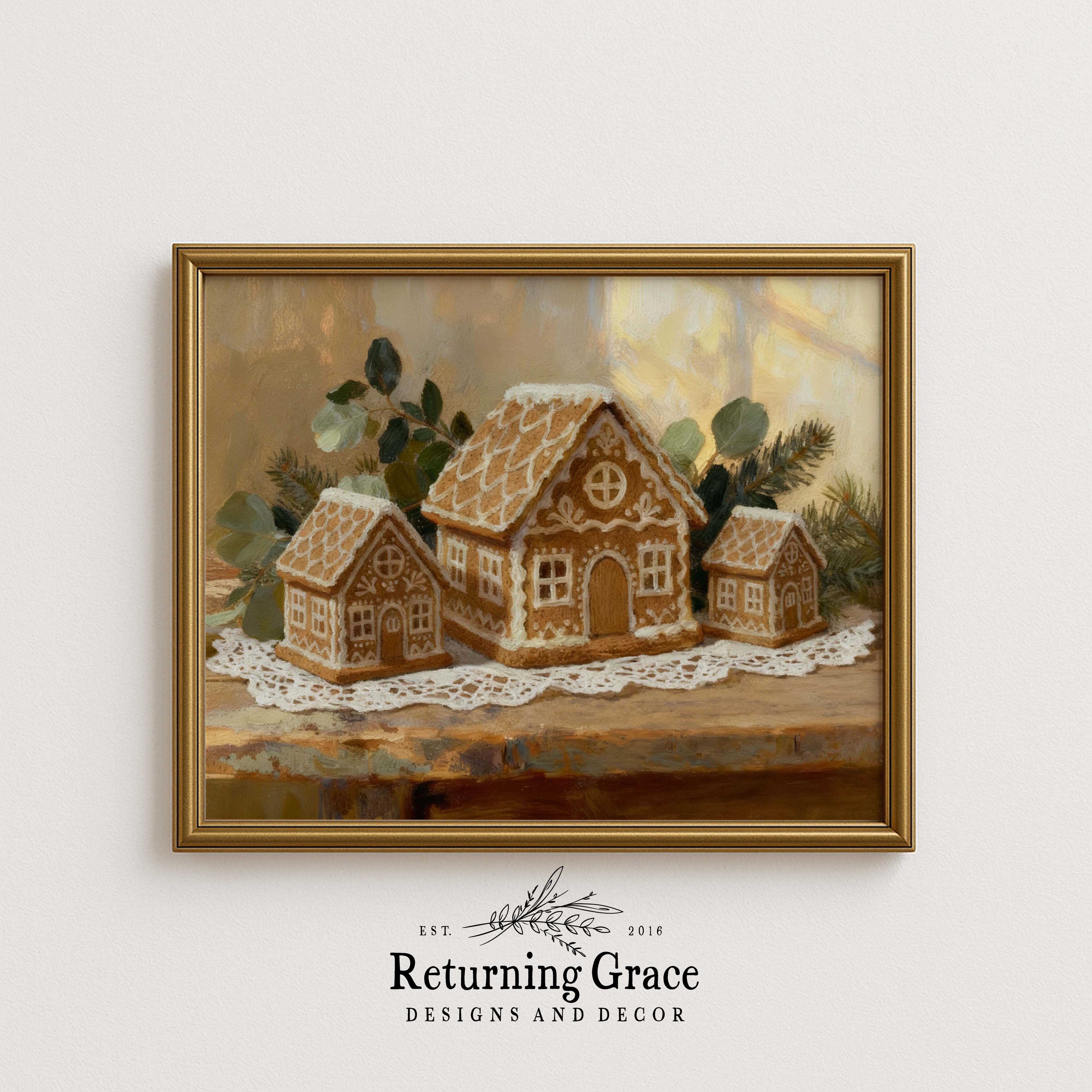 Gingerbread Houses Still Life Printable Art – Returning Grace Designs
